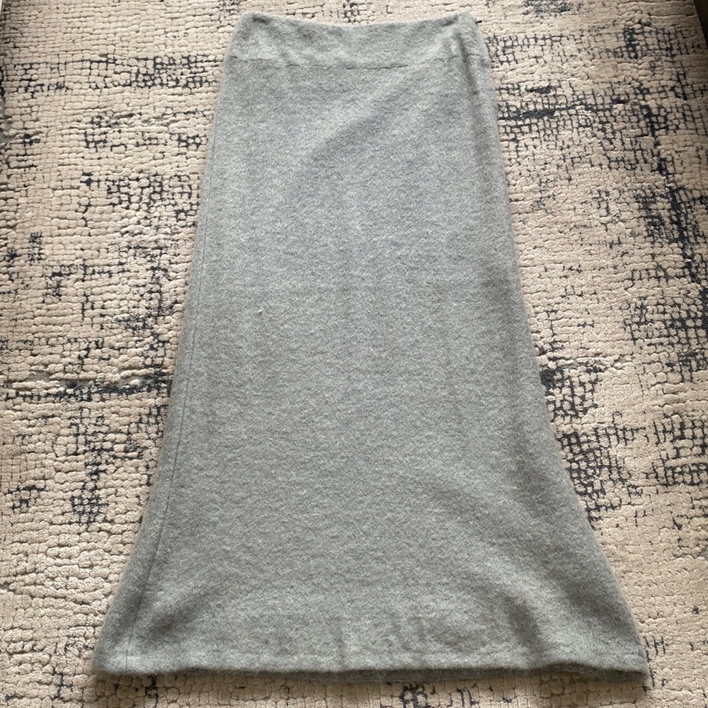 Susan Lazar Light Blue Mohair Maxi Mermaid Skirt Size… - Gem